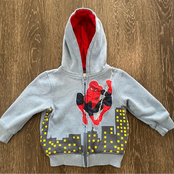 Marvel | Jackets & Coats | Marvel Spiderman Blue Hooded Jacket | Poshmark